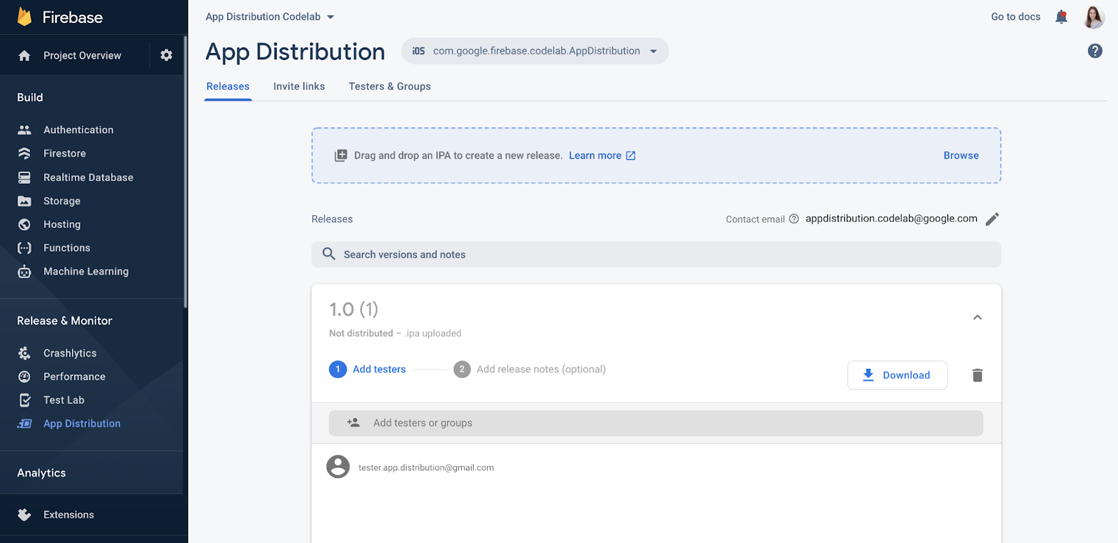 Alert testers about your new app releases with Firebase App ...