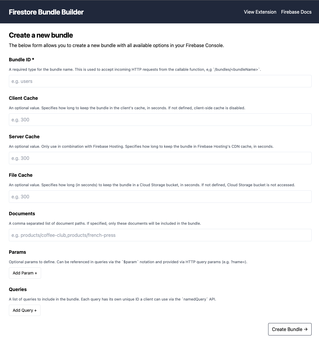 Cómo usar la extensión Firestore Bundle Builder | Firebase Extensions